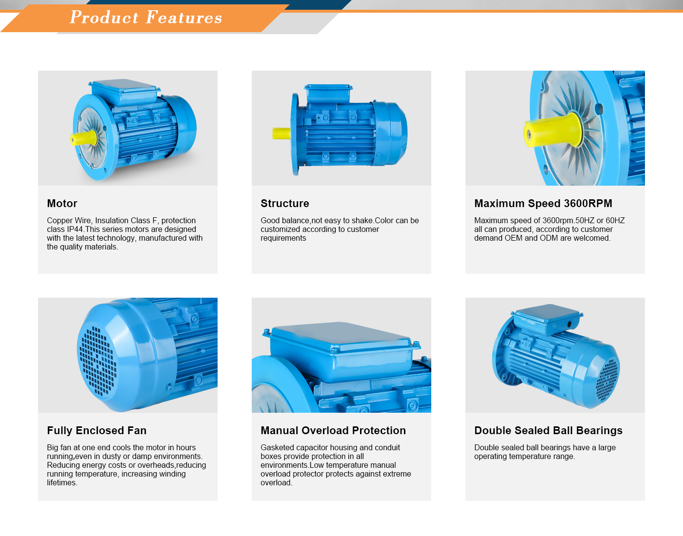 Wholesale YL Series Two-Valve Capacity Induction Motor with flange ...