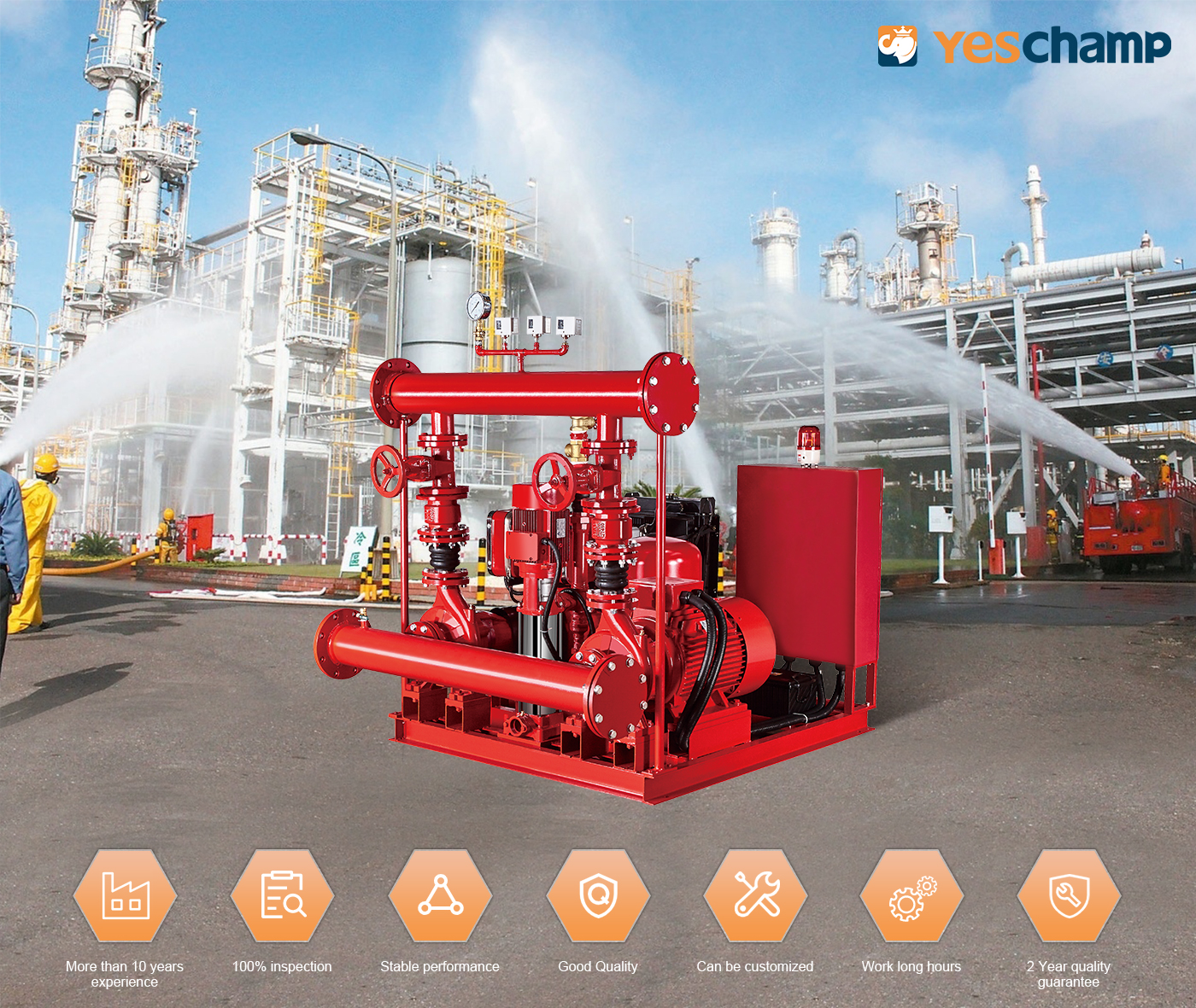500gpm Fire Fighting Pump System with Electric Diesel Engine Jockey Pump