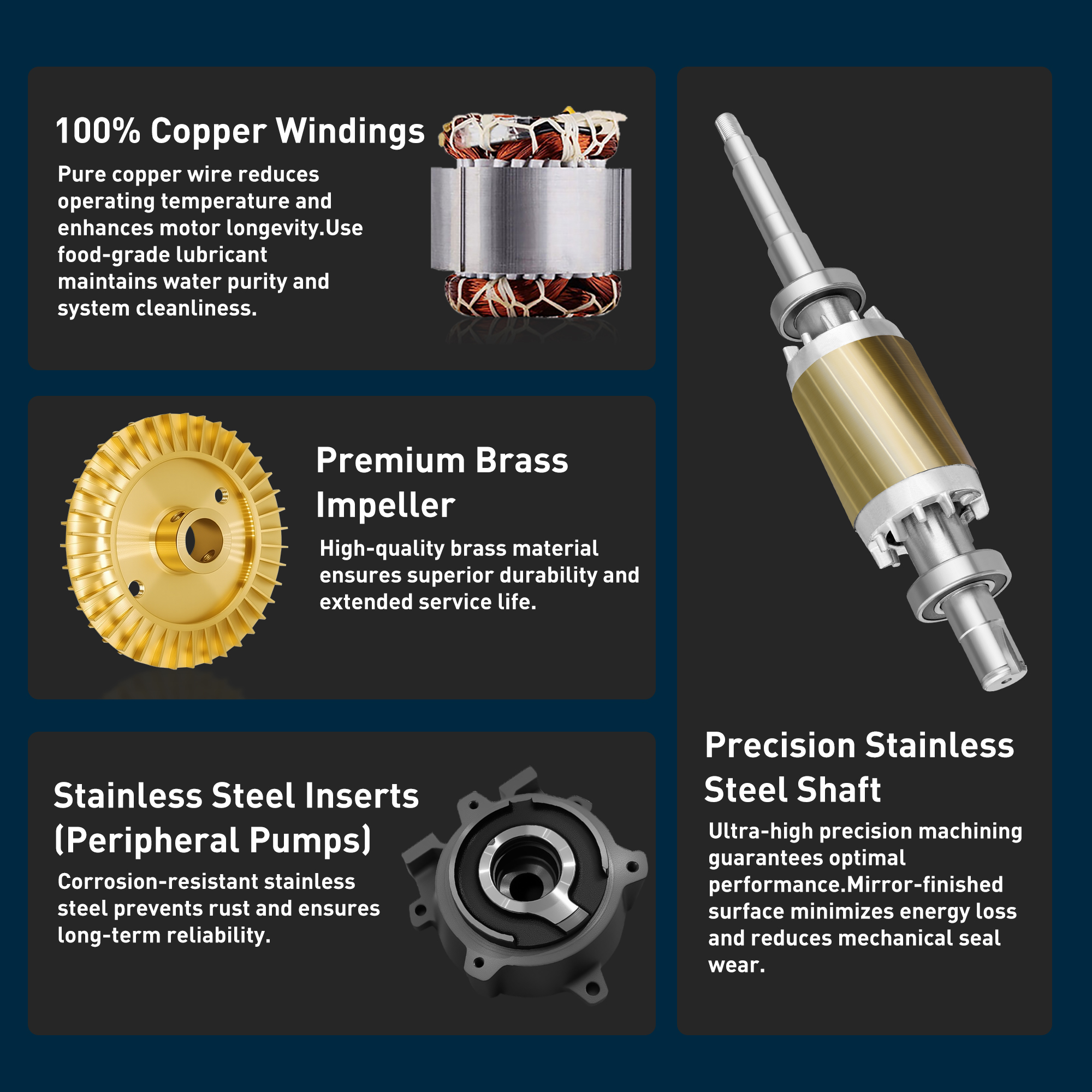Electric Horizontal Vortex Pump with Brass Impeller Copper Wire for ...